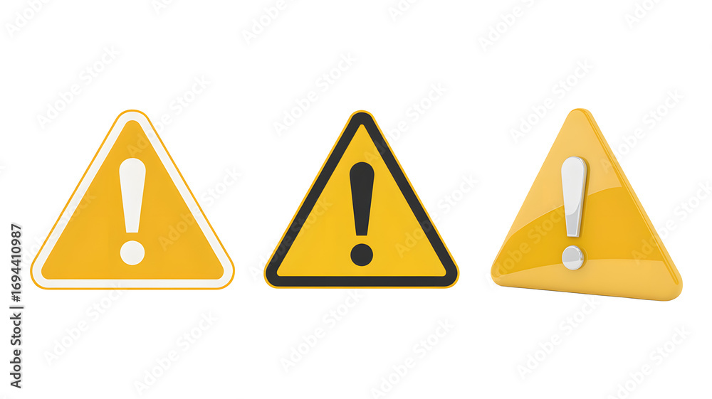 Warning signs alerting of potential hazards, risks, and safety concerns ...