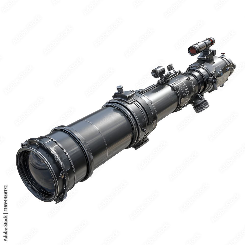 Detailed telescope instrument isolated observing distant objects ...