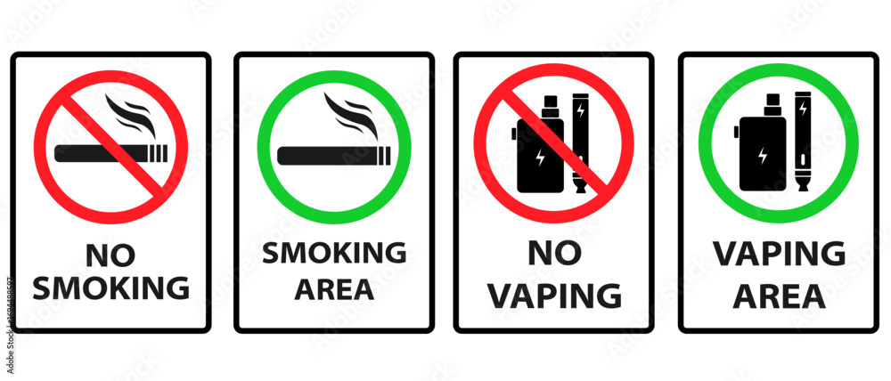 Vector image of a no smoking or no vaping sign. No smoking, prohibition ...