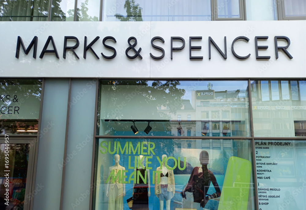 Prague, Czech Republic - 16 July 2025: Marks and Spencer store in a ...