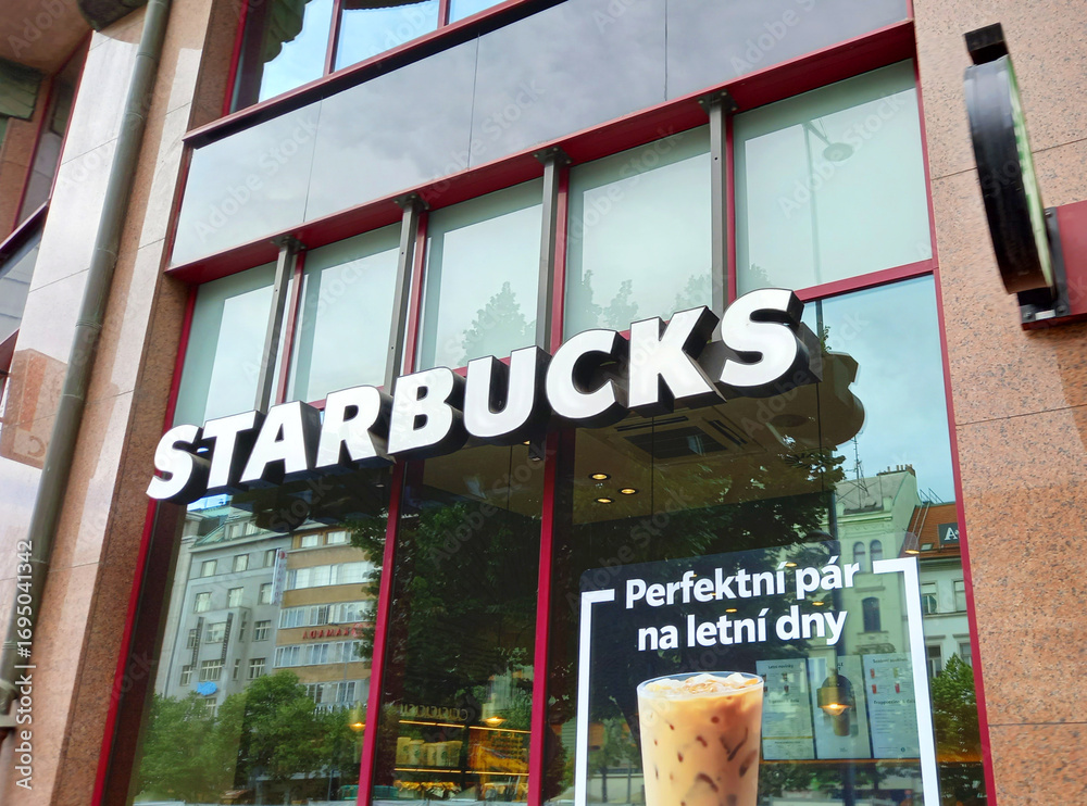 Prague, Czech Republic - 17 July 2025: Starbucks - one of the largest ...