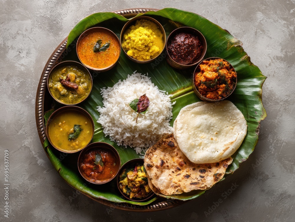 Stock-Foto „Authentic Traditional Indian Teej Festival Thali with ...