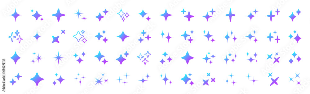 Artificial intelligence icons set. Generative Ai logo. Star symbol ...