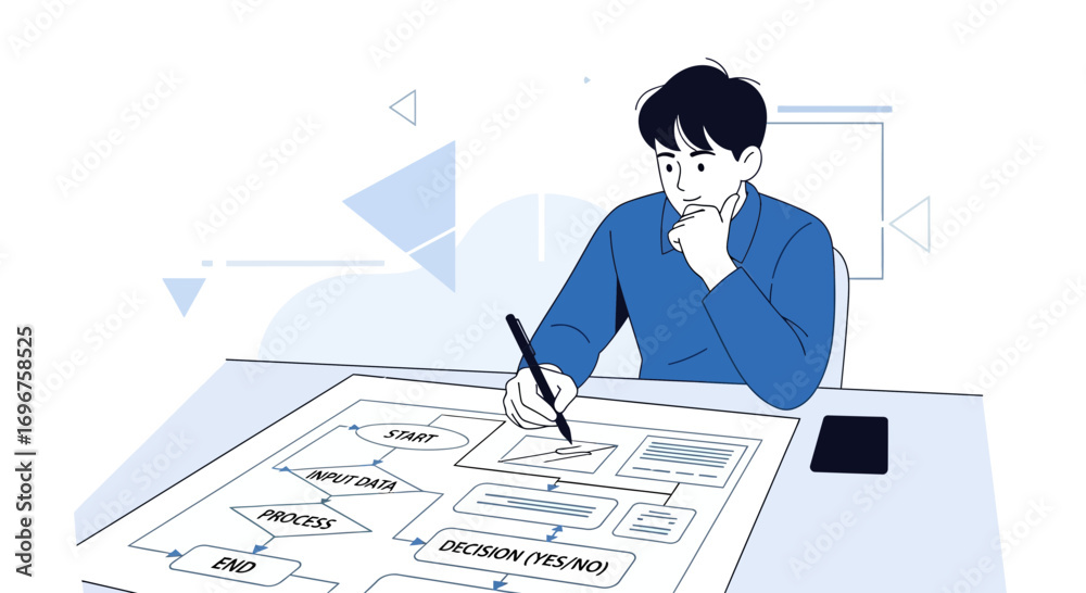 Diagramming Process: A Person Planning And Constructing Visual Data ...