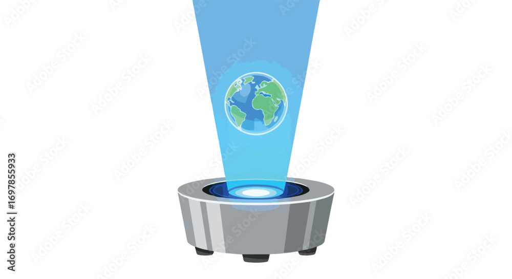 Holographic projection displaying a globe, representing futuristic ...