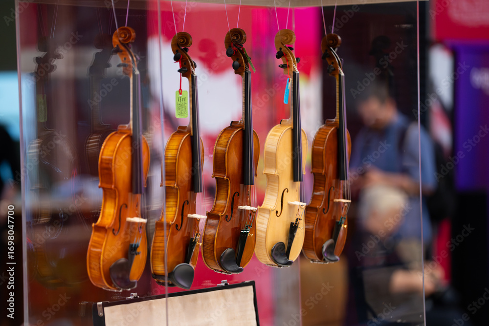 Bucharest Romania 11 September 2025.Violins on display at the George ...