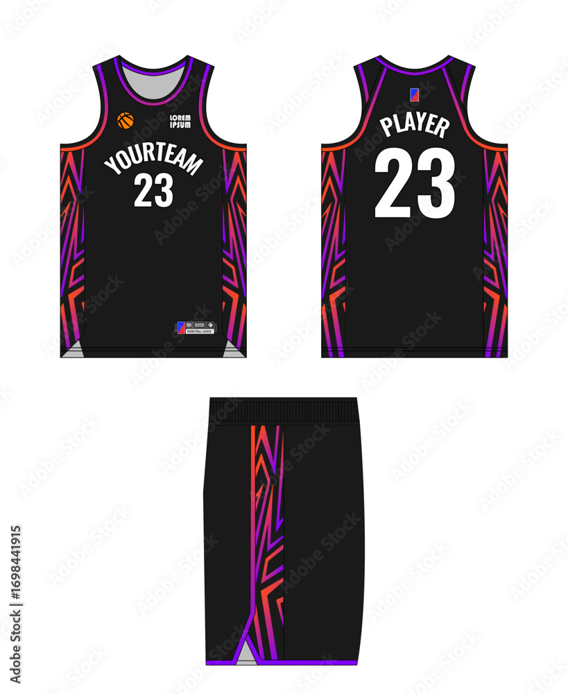 Basketball jersey template design, basketball uniform mockup design ...