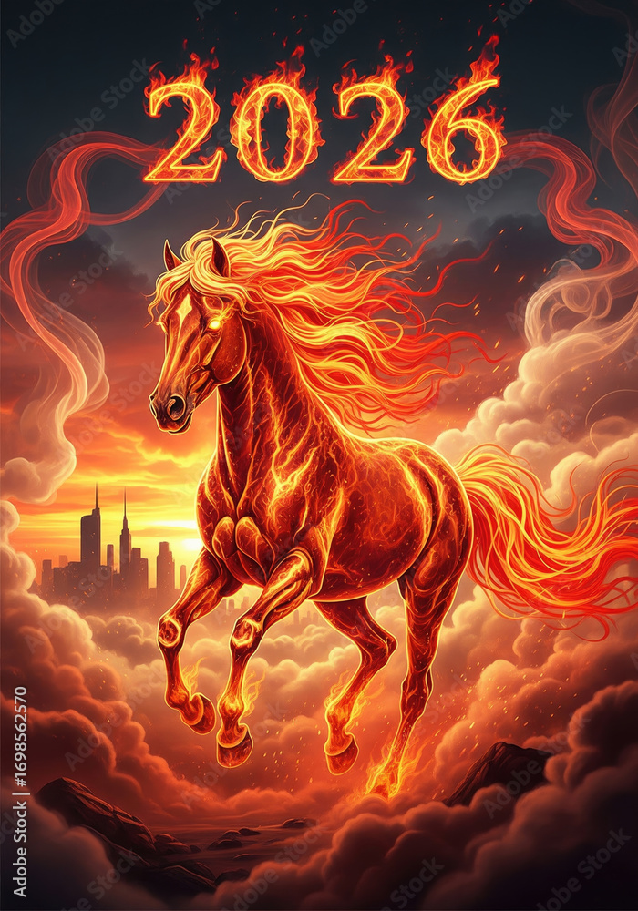 Illustration Stock According to the Chinese calendar, 2026 is the Year ...