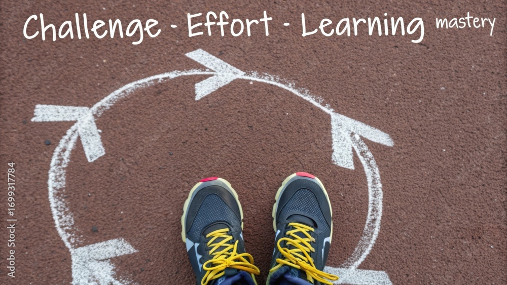 Inspirational Footsteps on Track with Challenge, Effort, and Mastery ...