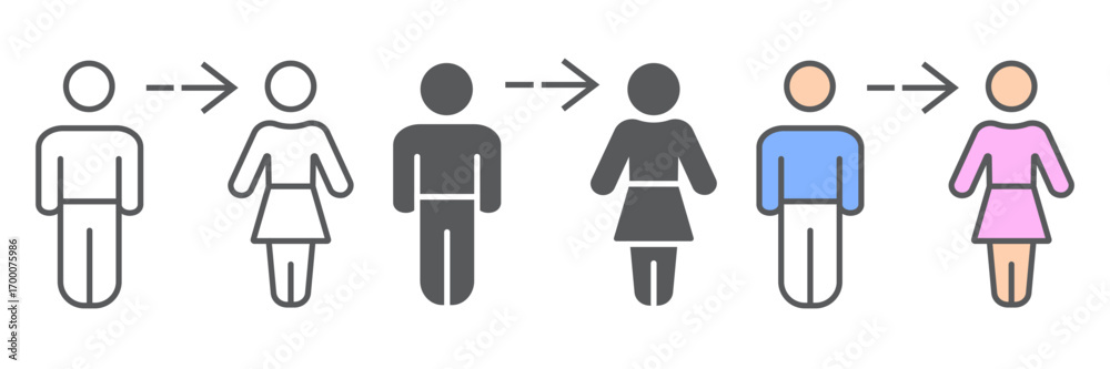 Gender transition icon, lgbt and pride, gender change sign vector ...