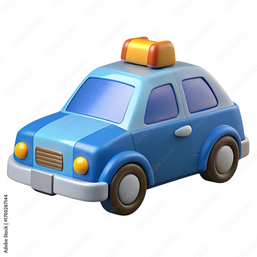 Cartoon blue police car with yellow and red light bar Stock ...