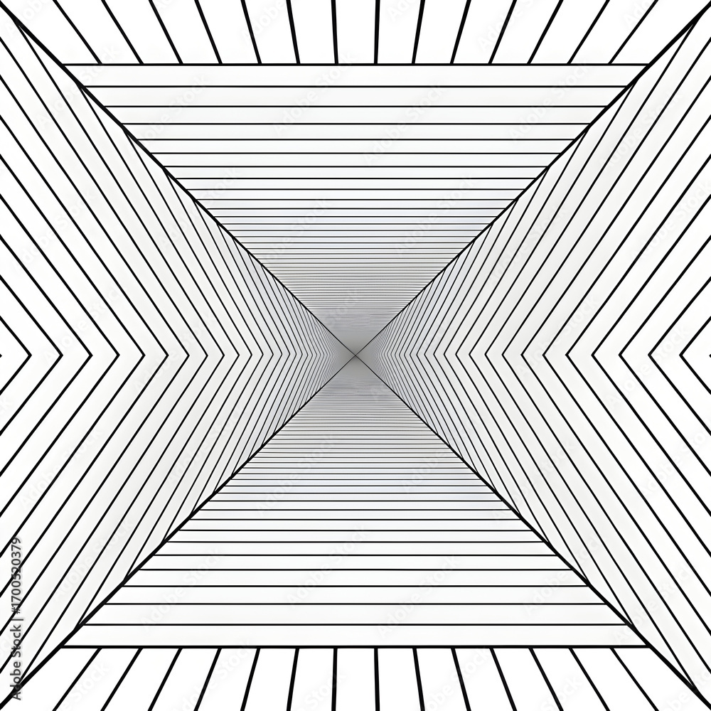 Abstract Optical Illusion of a Tunnel Made of Parallel Lines ...