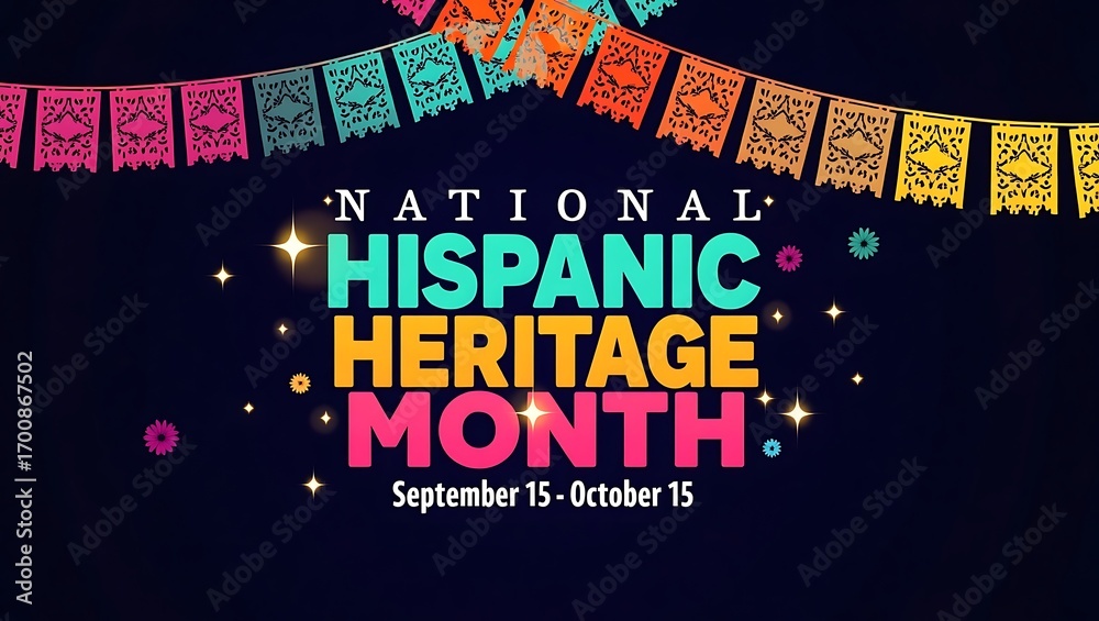 Vibrant national hispanic heritage month celebration with colorful ...