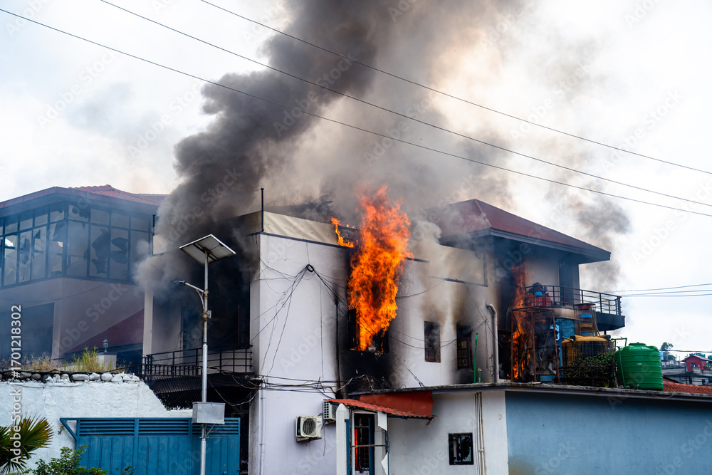 Demonstrators set fire to vehicles and public buildings in many places ...