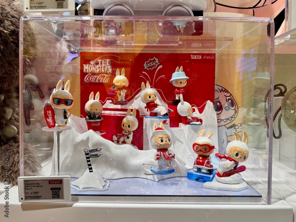 Tukwila, WA - September 11, 2025. Coca-cola Labubu collection. Pop Mart ...