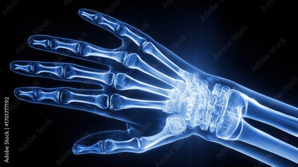 Human Hand X-Ray Image: A Detailed Skeletal View for Medical and ...