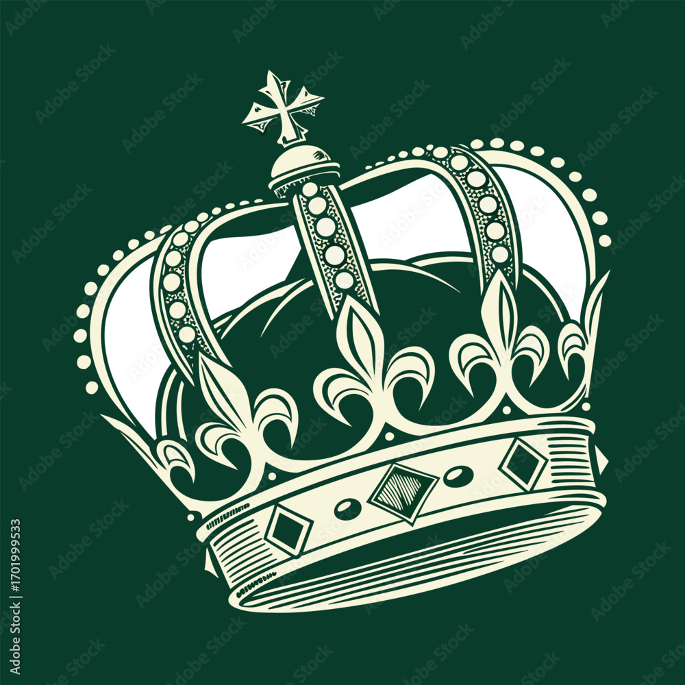 Green Royal Crown Vector | Premium King Crown Vactor Top Selling ...