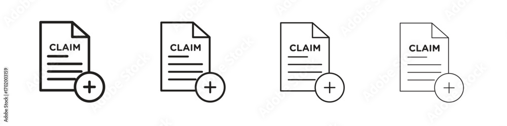 Insurance Claim icons illustrations collection on white background ...