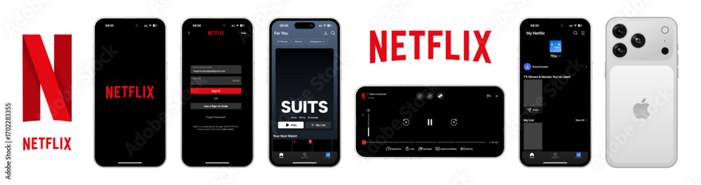 Vector de Stock Netflix application template UI 2025 update in dark and ...