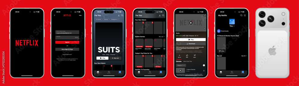 Netflix application template UI 2025 update in dark and light mode ...
