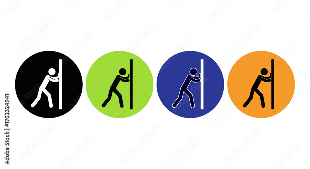 Visual Representation of a Person Pushing Against a Vertical Pole ...