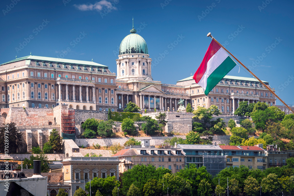 Historic royal castle building with Hungarian national Gallery on ...