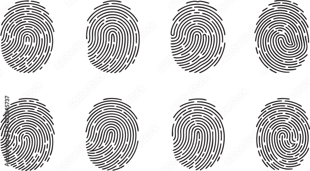 Detailed Black and White Fingerprint Patterns for Biometric ...