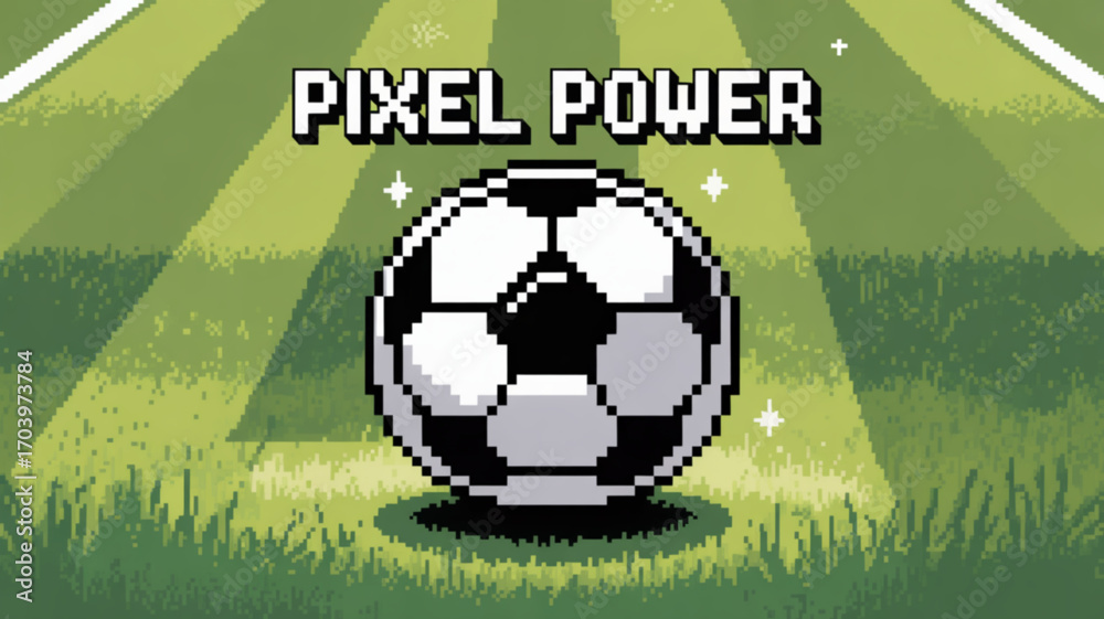 Pixelated soccer ball illustration for sports themed games and retro ...
