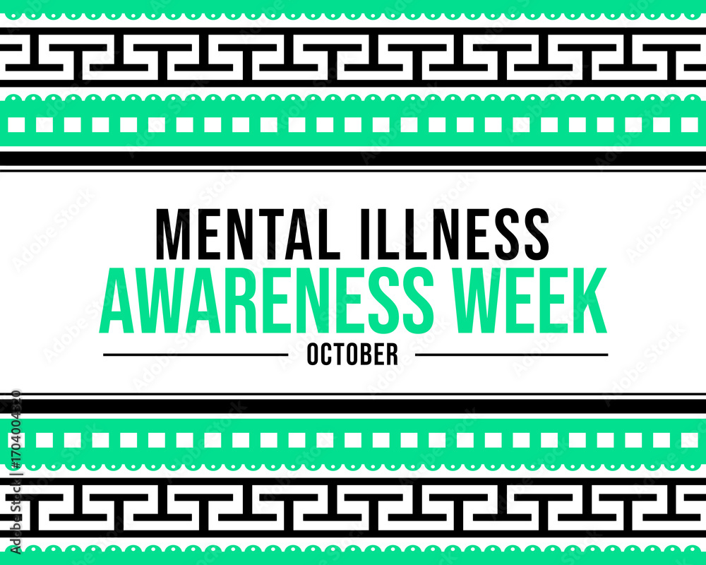 Mental illness awareness week october healthcare poster with white ...