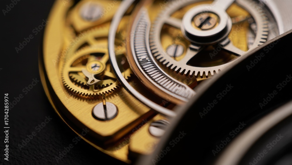Intricate Mechanics of a Clock Movement Showcasing Precision ...