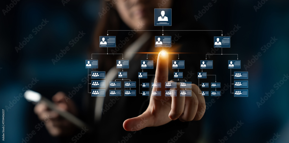 Corporate org chart and team structure show hierarchy, team, and ...