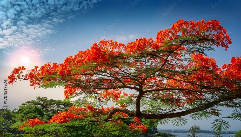 Delonix Regia Known As Royal Poinciana Flamboyant Tree Flame Tree ...