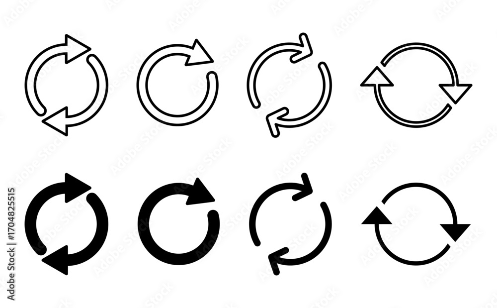 Vector de Stock Refresh icon set. Reload icon vector. Update icon ...