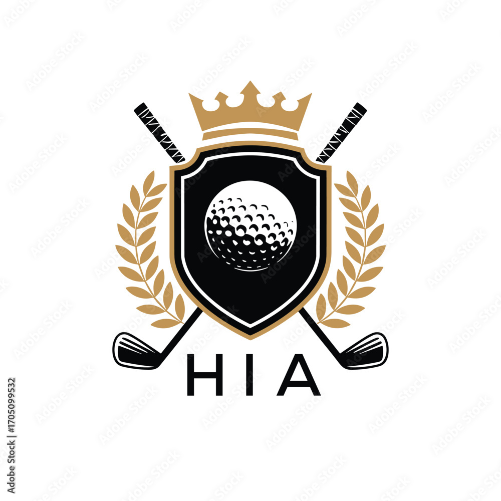 HIA Luxury Company logo. HIA Golf Club logo design for entrepreneur and ...