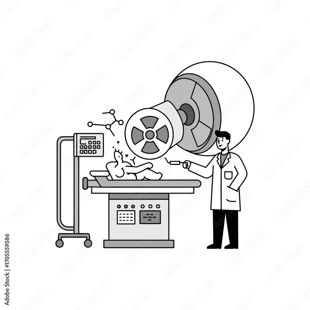 cancer treatment radiation therapy a doctor performs radiation therapy ...