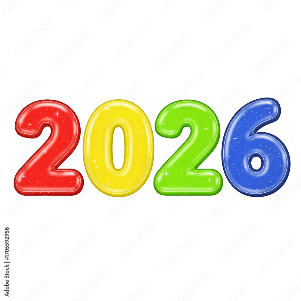 Stock-Foto „ 2026 Celebration Graphic with Dynamic Burst Background ...