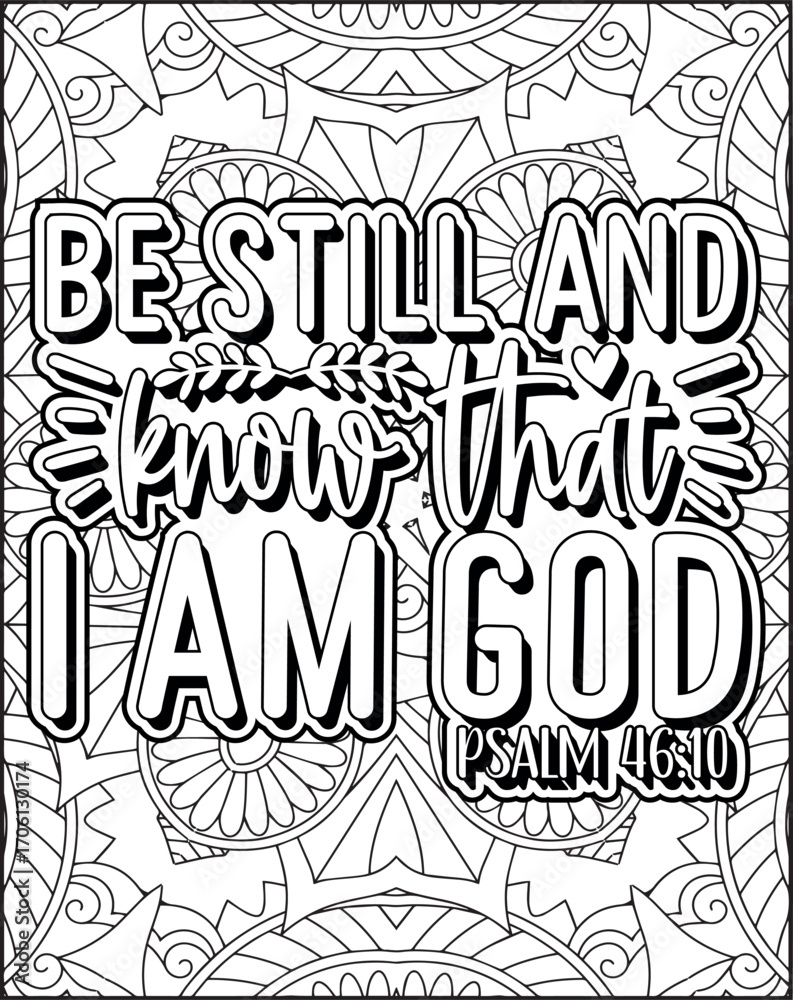 Bible Verse Quote Coloring Page for Adults. Christian Bible Coloring ...
