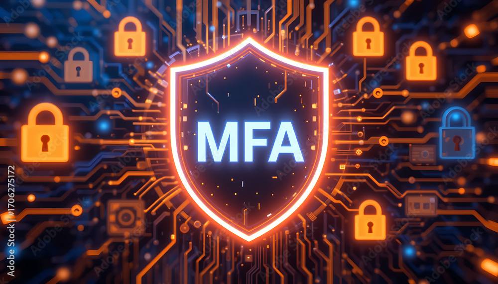 Ilustración de Stock Multi-Factor Authentication (MFA) Security Concept ...
