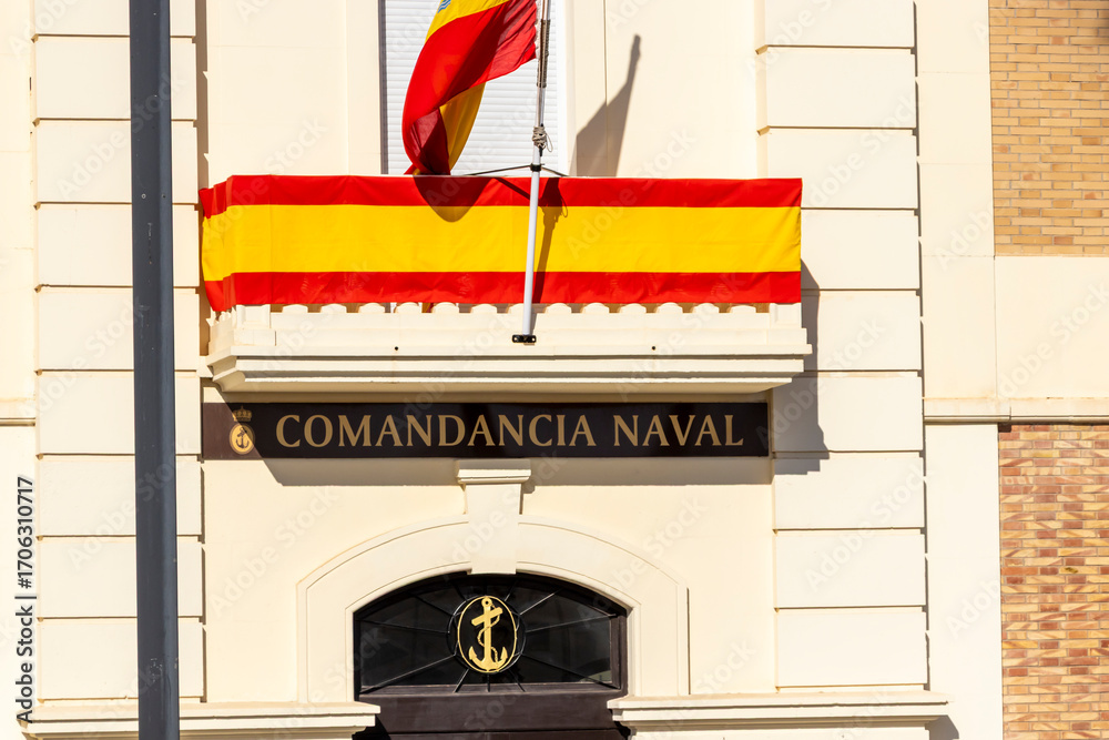 Alicante, Spain - July 17, 2025: The Naval Command building showcases ...