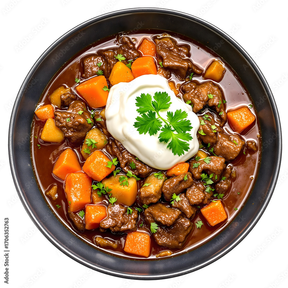 Hearty Beef Stew with Carrots and Creamy Topping A Comfort Food Recipe ...