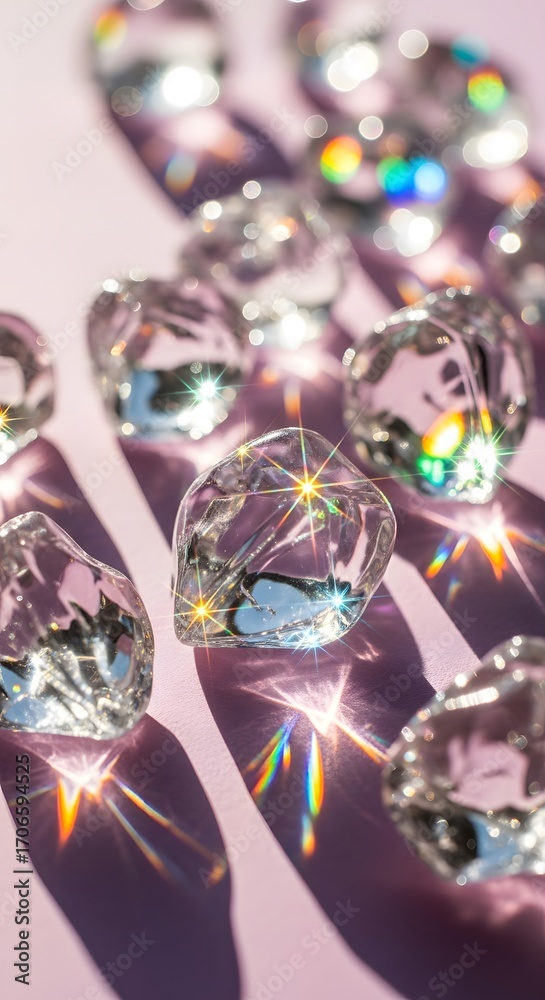 Luminous Crystal Shards: A High-Key Macro Photograph of Irregular ...