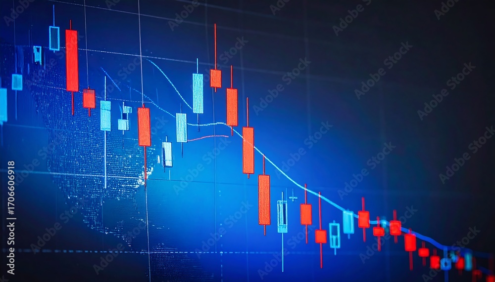 Stock market chart with declining trend (1) Stock Photo | Adobe Stock