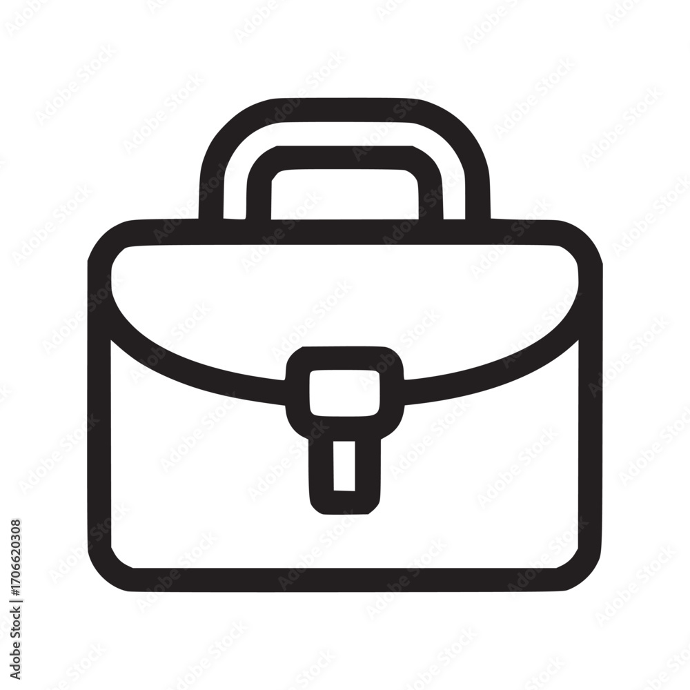 Vector art of an icon of a briefcase, representing business, work, or ...