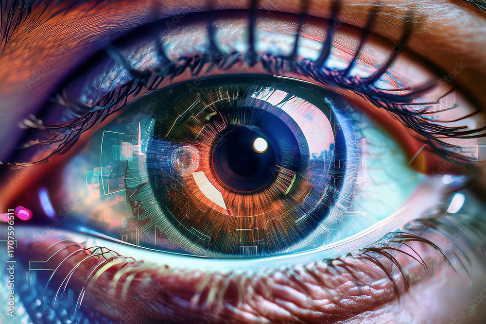 Macro photo of eye structure for teaching optical anatomy and ...