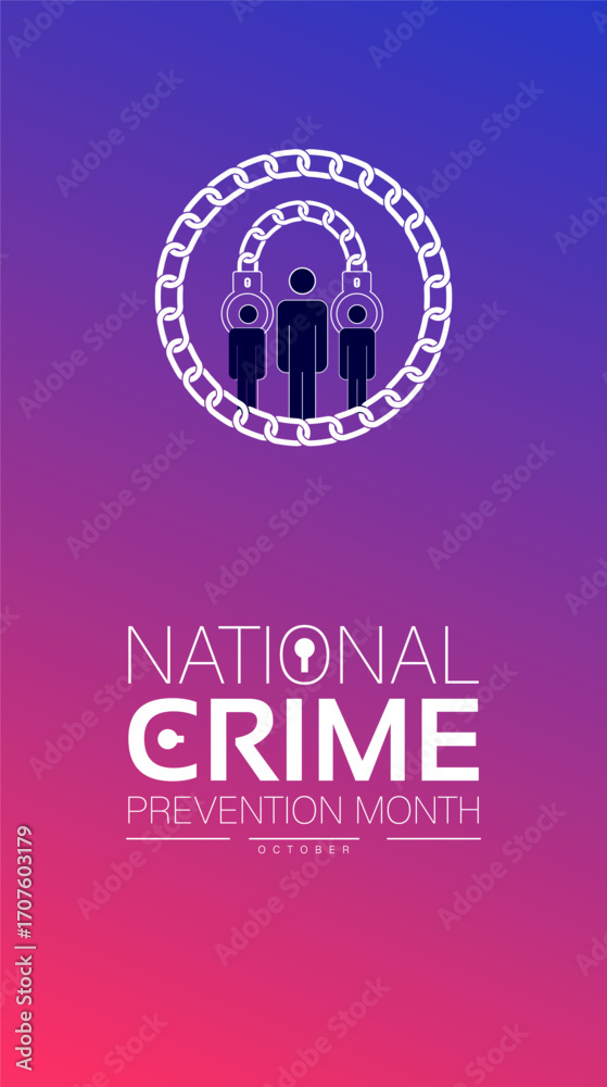 National Crime Prevention Month Poster Banner and Background Abstract ...