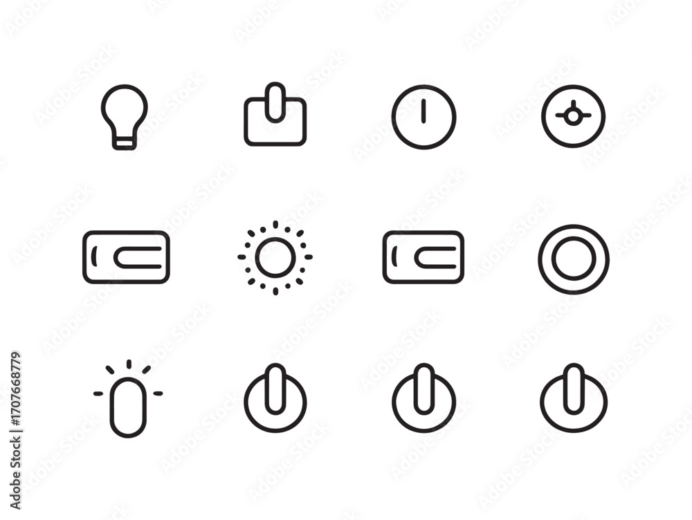 Toggle Switch Off Line Art Minimal Design Stock Vector | Adobe Stock