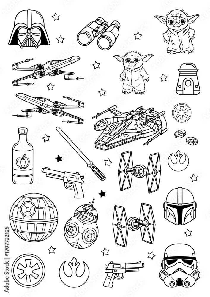 star wars sticker set Stock Vector | Adobe Stock