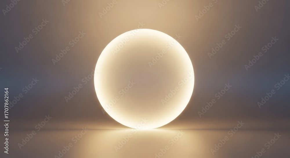 Glowing oval light fixture casting warm ambient light on a textured ...