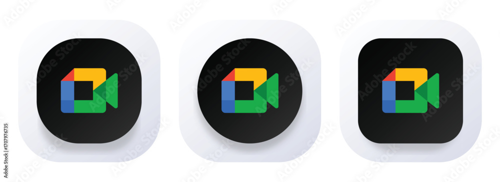 Google Meet Logos Set Modern Video Conference Application Vector Icons ...
