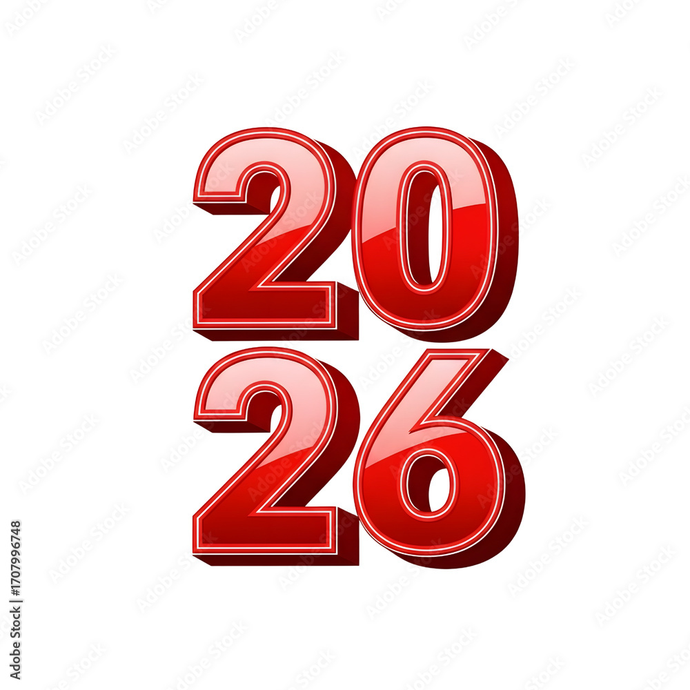 2026 Year Number in 3D Style. Stock Illustration | Adobe Stock